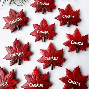 Handmade Canada Maple Leaf Resin Fridge Magnets, Hand Painted Magnet ...