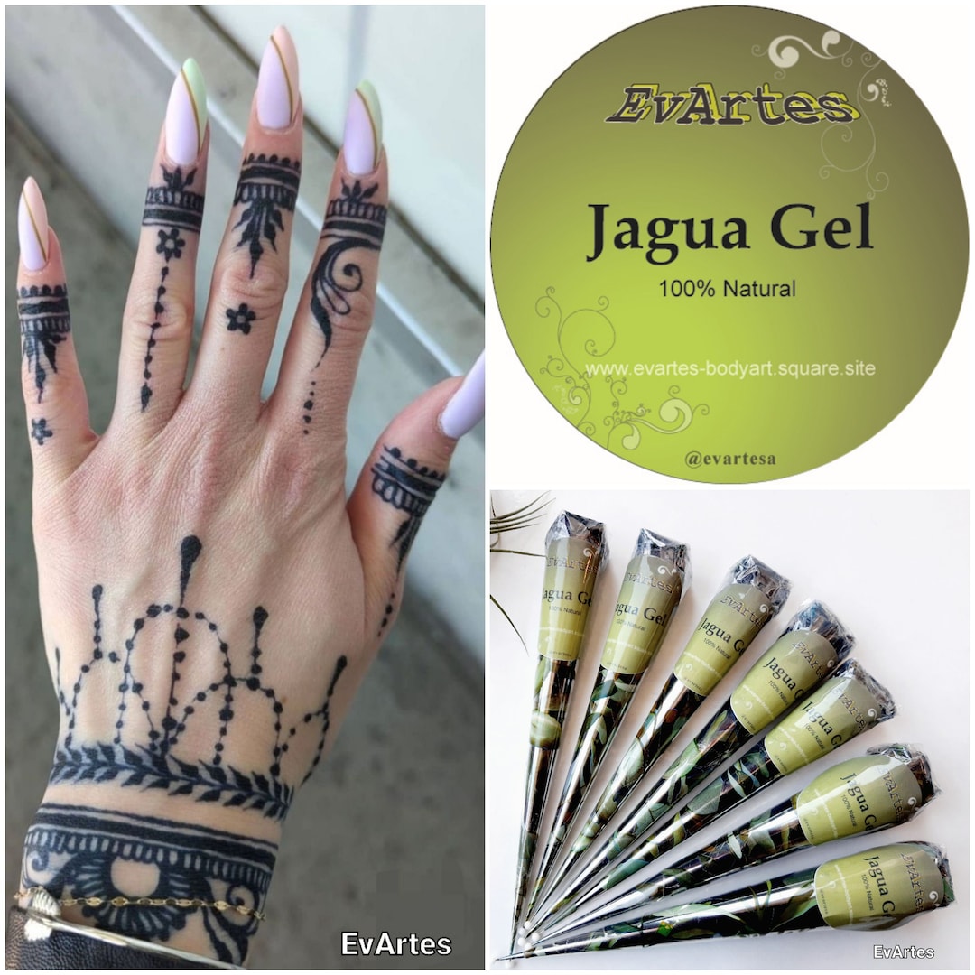 Natural Jagua Gel Cones for Your DIY Mehndi Henna at Home, Organic Dark ...