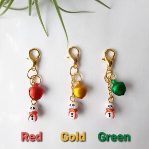 Cute Micro Snowman Christmas Charm With Mini Ring Bell, Hand Sculpted ...