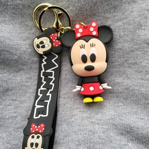 Minnie Mouse Key Wristlets, Disney Keychain Key Fob, Gift for Her ...