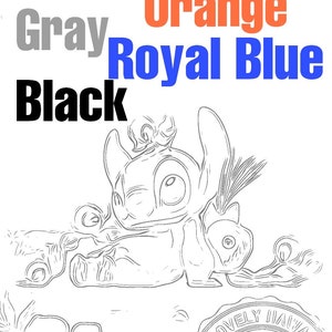 Personalized Name Disney Stitch Wall Art Decor, Color Print Size 8.5 X ...