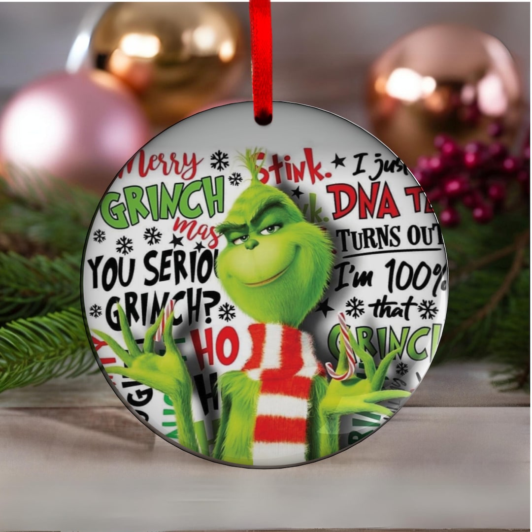 Grinchi Christmas Ornaments, Stinky Custom Gift, Funny Grinch Facts ...