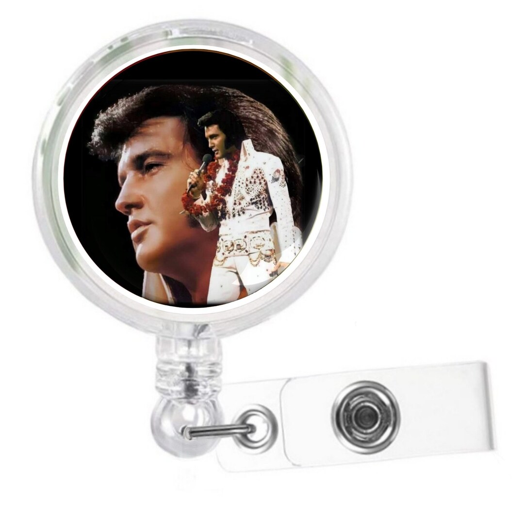 Elvis Presley Badge Reel, Retractable Swivel for Nurses. the King of ...