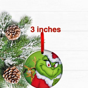 Grinch Christmas Personalized Ornaments, Custom Gift, Year Personalization Option, Flexible ...