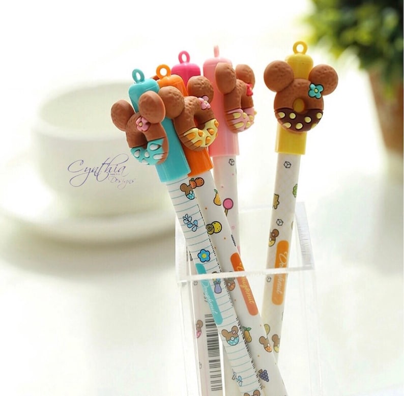 Disney Pens Donut Mickey Mouse Ears Bear Character Autograph | Etsy
