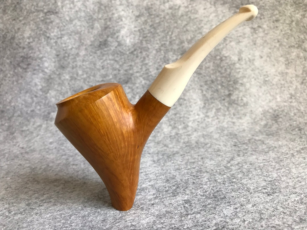 Briar Burl Pipe With White Acrylic Stem - Etsy