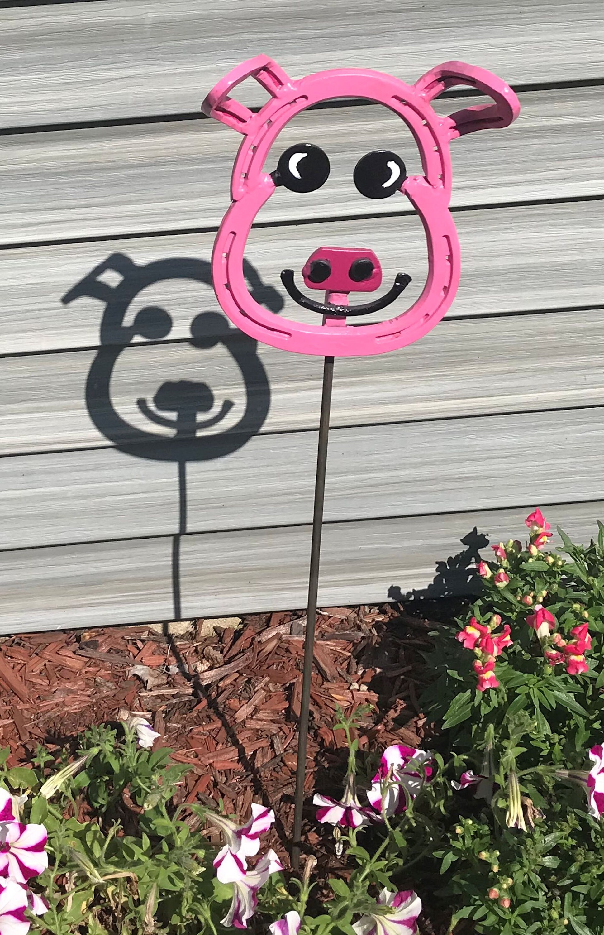 PIG / HOG Head Horseshoe Garden Stake INTERCHANGEABLE Hand - Etsy
