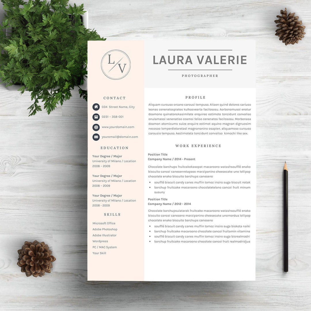 Monogram Professional Resume Template for Word Instant Download Google ...