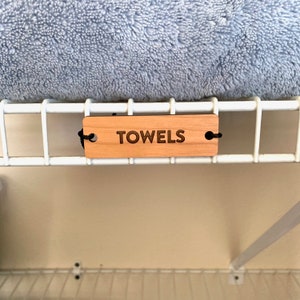 Custom Wood Linen Closet Tags Labels for Laundry Organization Clean ...