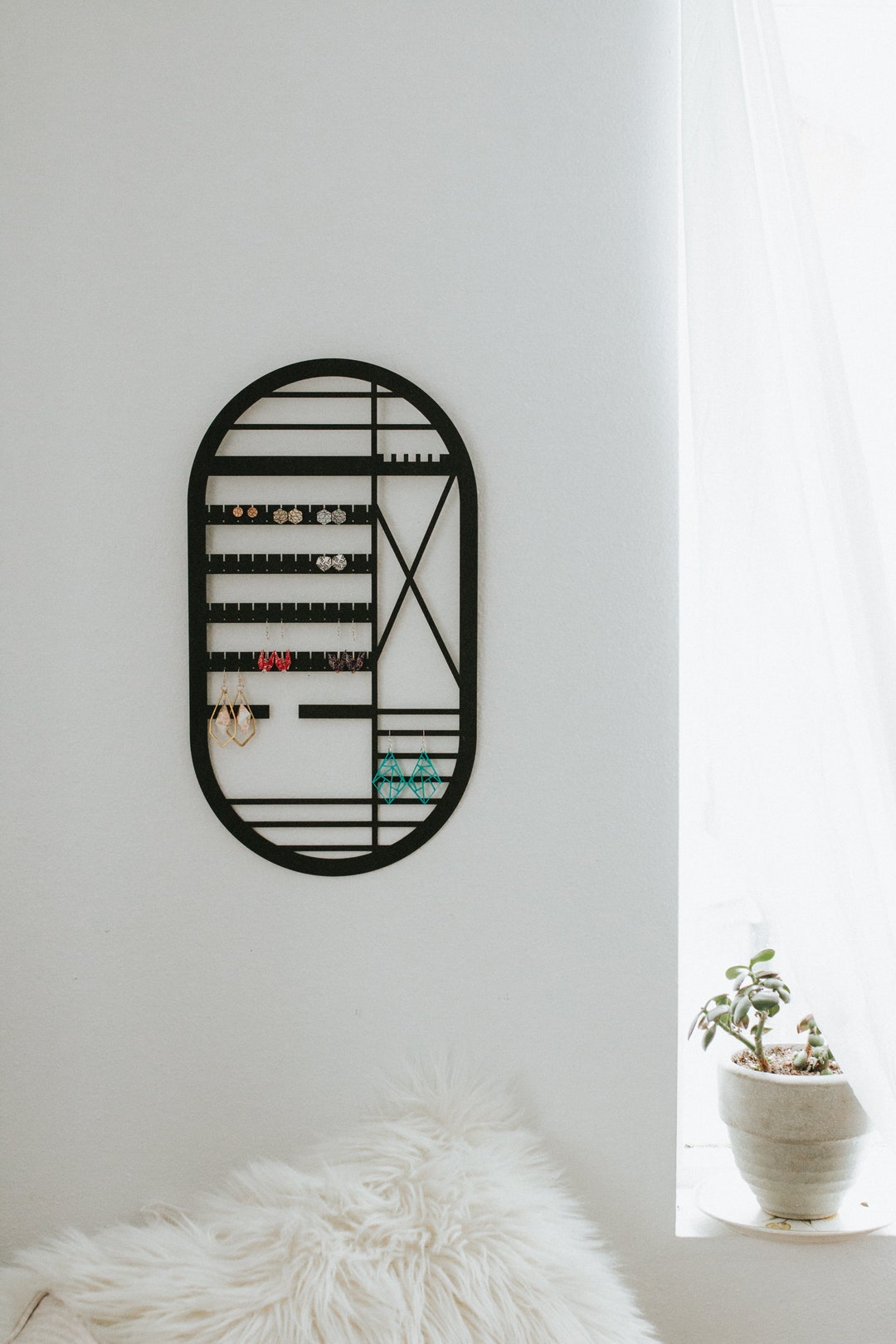 Wall Jewelry Holder Earring Holder Wall: Stud Earring Holder, Bracelet ...