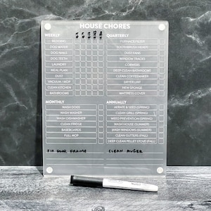Magnetic Dry Erase Cleaning Checklist Board for Weekly House Routine - Etsy