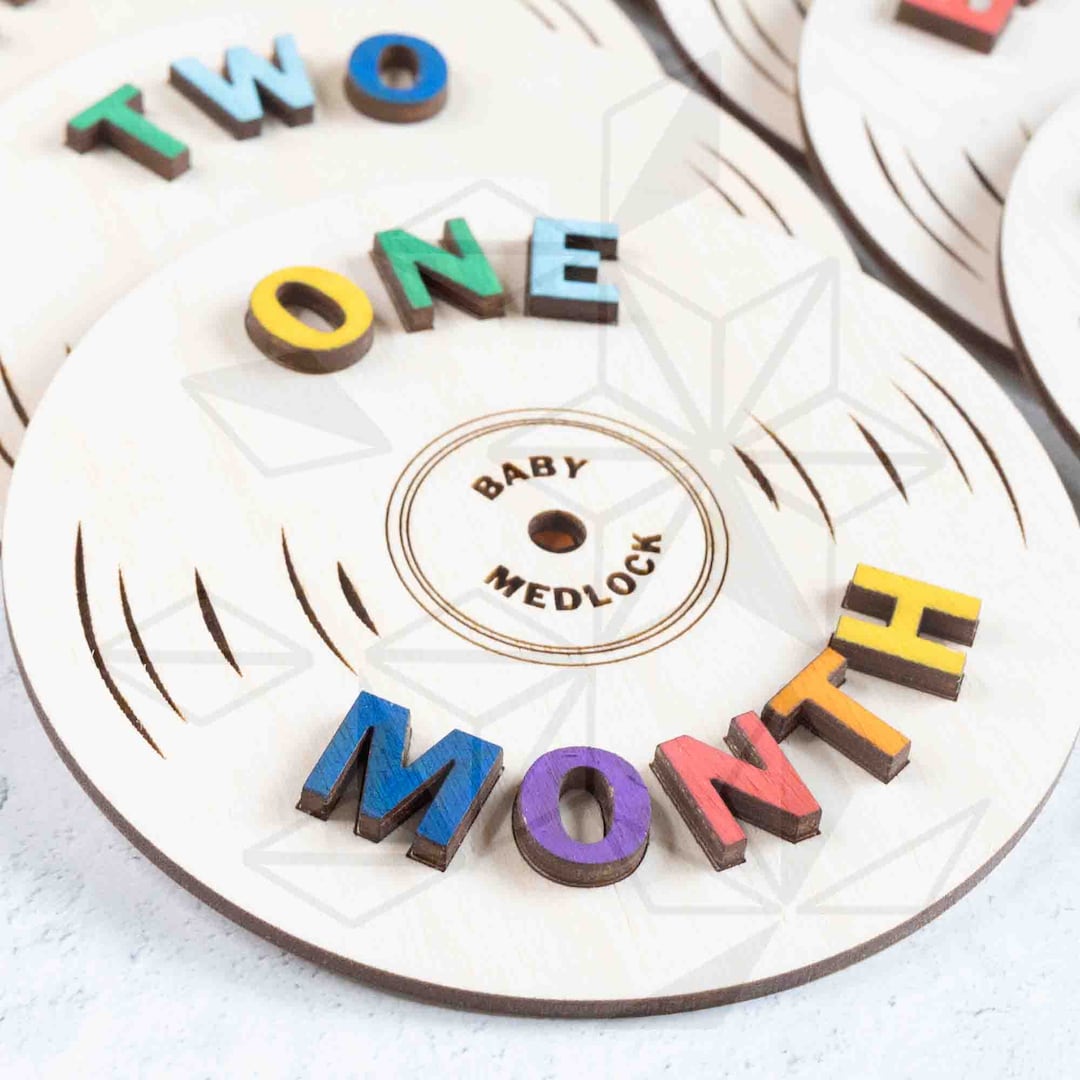 Rainbow Vinyl Record Baby Monthly Milestone Marker Discs - Etsy