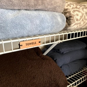 Custom Wood Linen Closet Tags Labels for Laundry Organization Clean ...