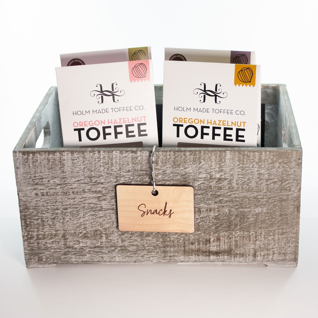 Custom Script Font Wood Label Tags for Pantry Baskets and Storage Bins ...