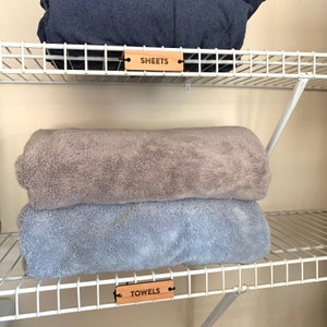 Custom Wood Linen Closet Tags Labels for Laundry Organization Clean ...