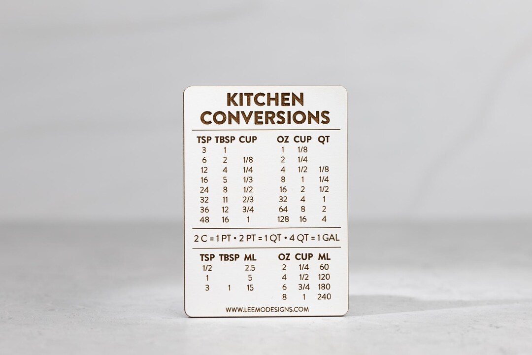 Compact Kitchen Conversion Magnet: Mini Measurement Chart for Cooking ...