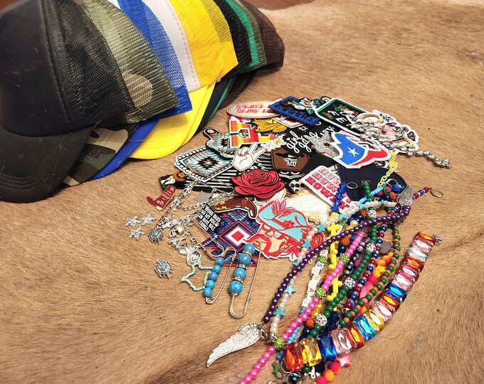 Trucker Hat Bar Start up Kit, Hat Patches, Pins, Chains, Patch Bar ...