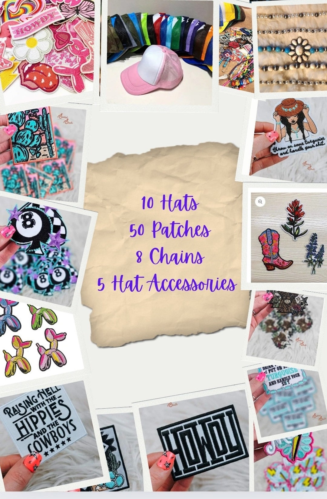 Trucker Hat Bar Start up Kit, Hat Patches, Pins, Chains, Patch Bar ...