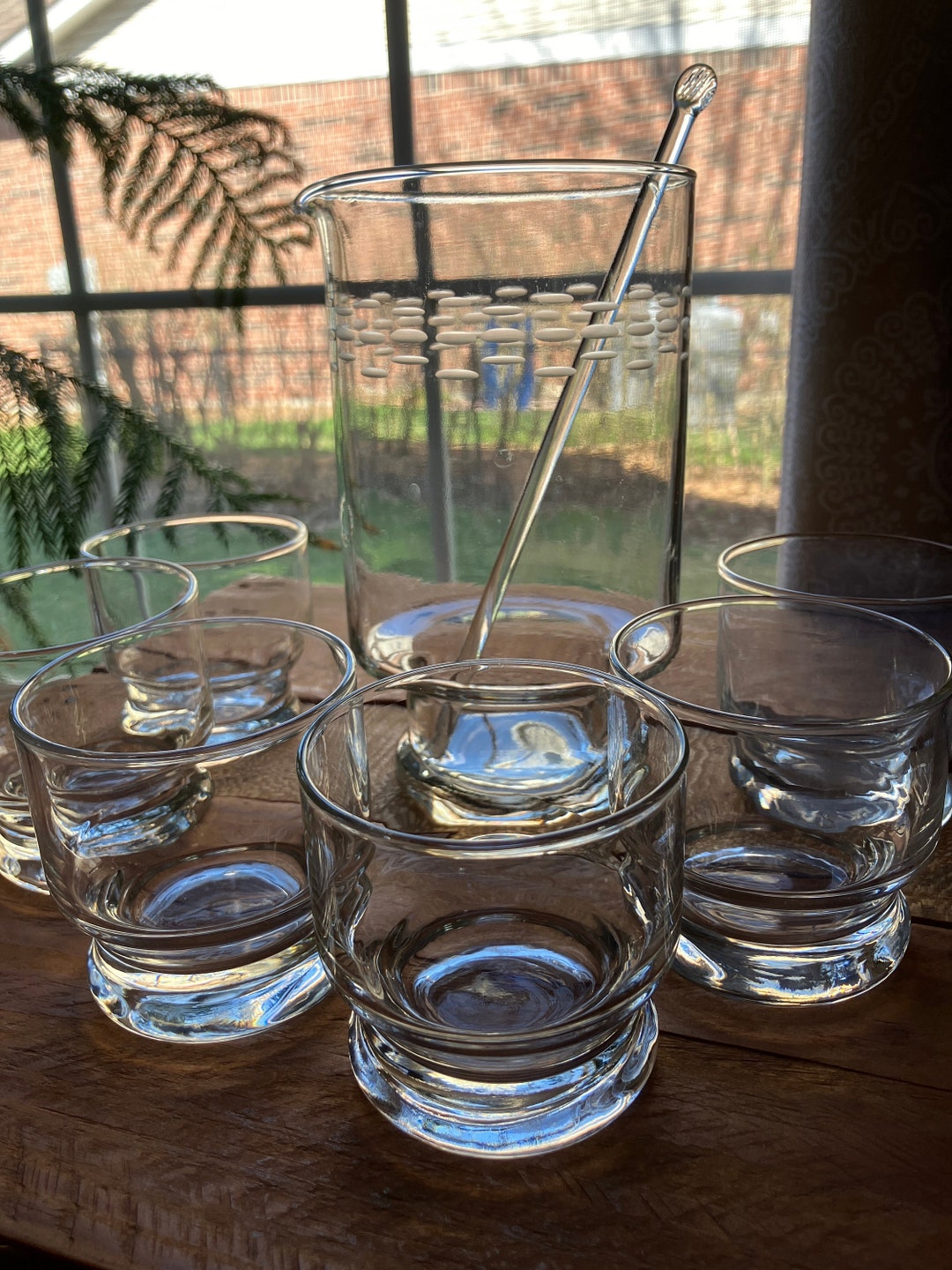 Martini Beverage Bar Serving Set by Princess House, Pitcher Plus 6 ...