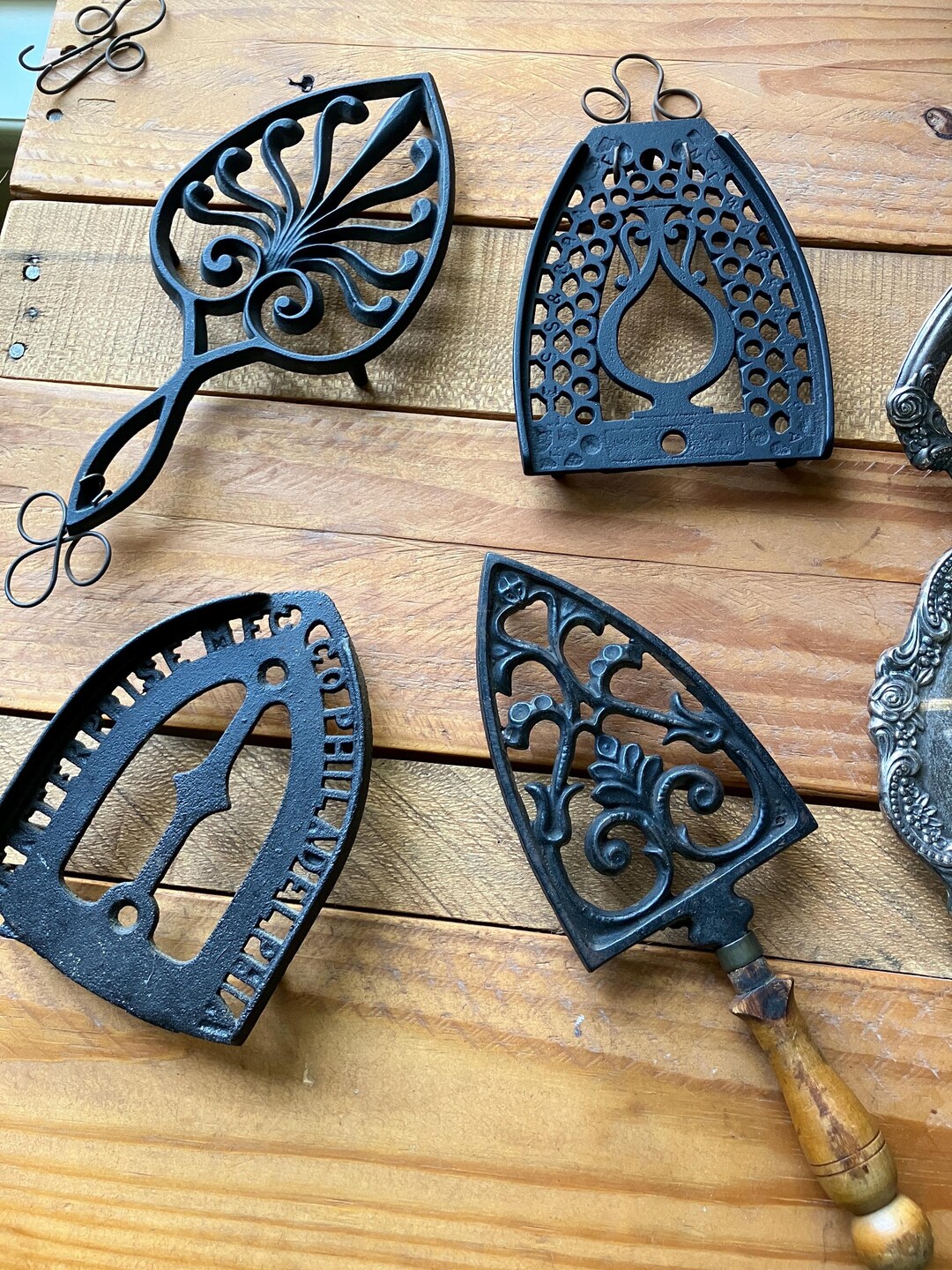 Vintage Cast Iron Trivets, Sad Iron Holder, Pot Trivet - Etsy