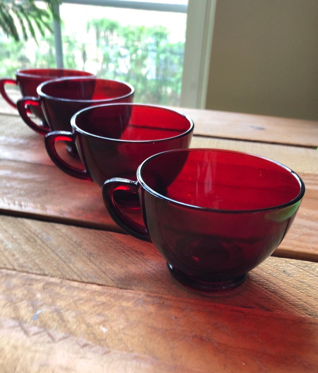 Royal Ruby Anchor Hocking Punch Cups Tea Coffee, Set of 4 - Etsy