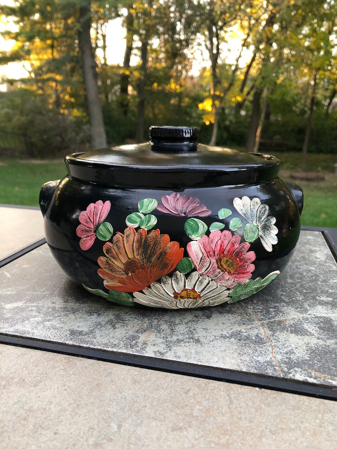 Ransburg Pottery Black Munch Jar Aster 528 Cookie Jar - Etsy