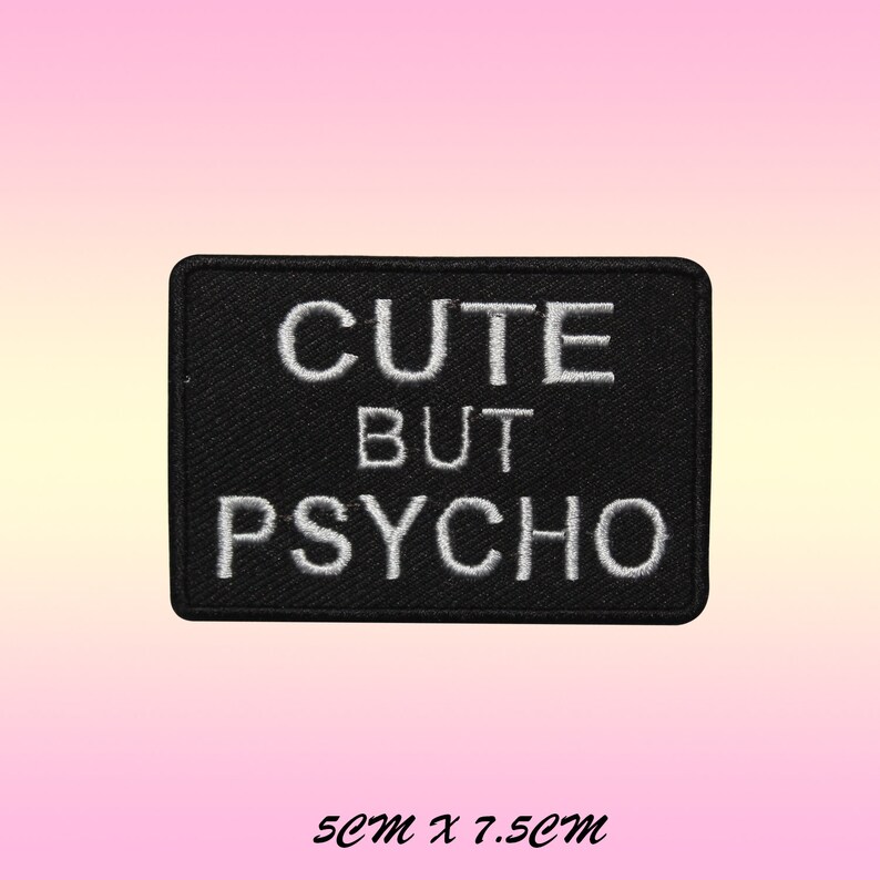 CUTE BUT PSYCHO Bike Racing Embroidered Iron on Patch Sew on - Etsy