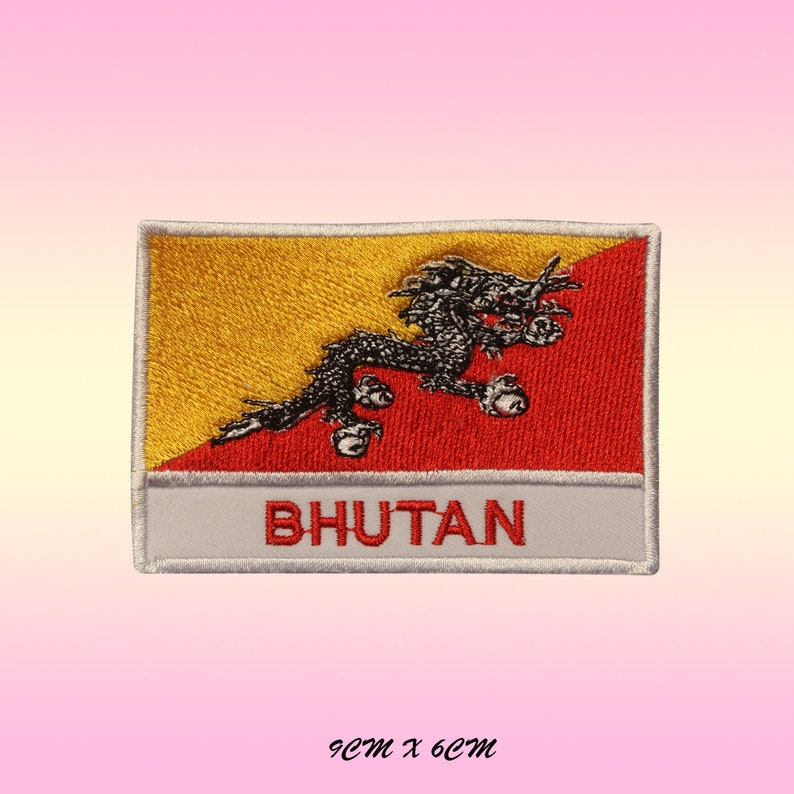 BHUTAN National Flag Embroidered Iron on Patch Sew on Badge | Etsy