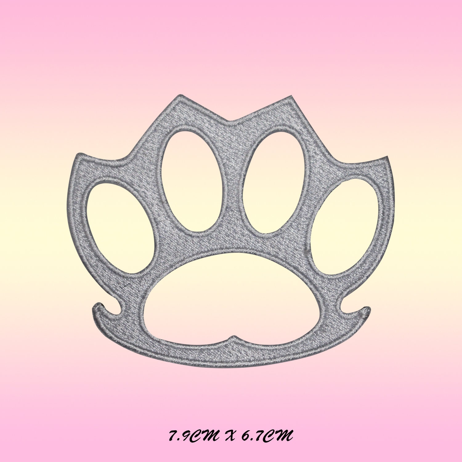 Craft Supplies & Tools Knuckle duster white patch Embroidered Iron on ...