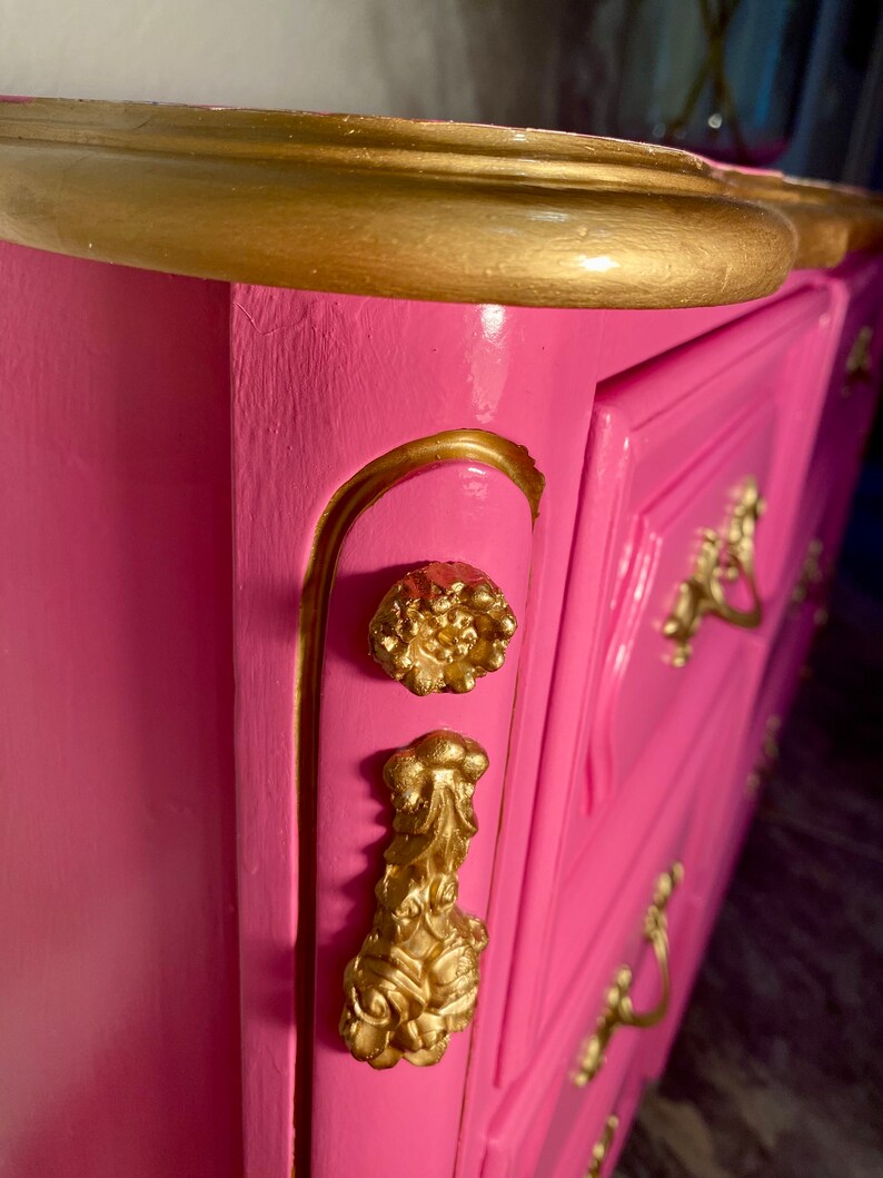 Hot Pink Henry Link French Provincial, Unique Vintage Dresser, Barbie ...