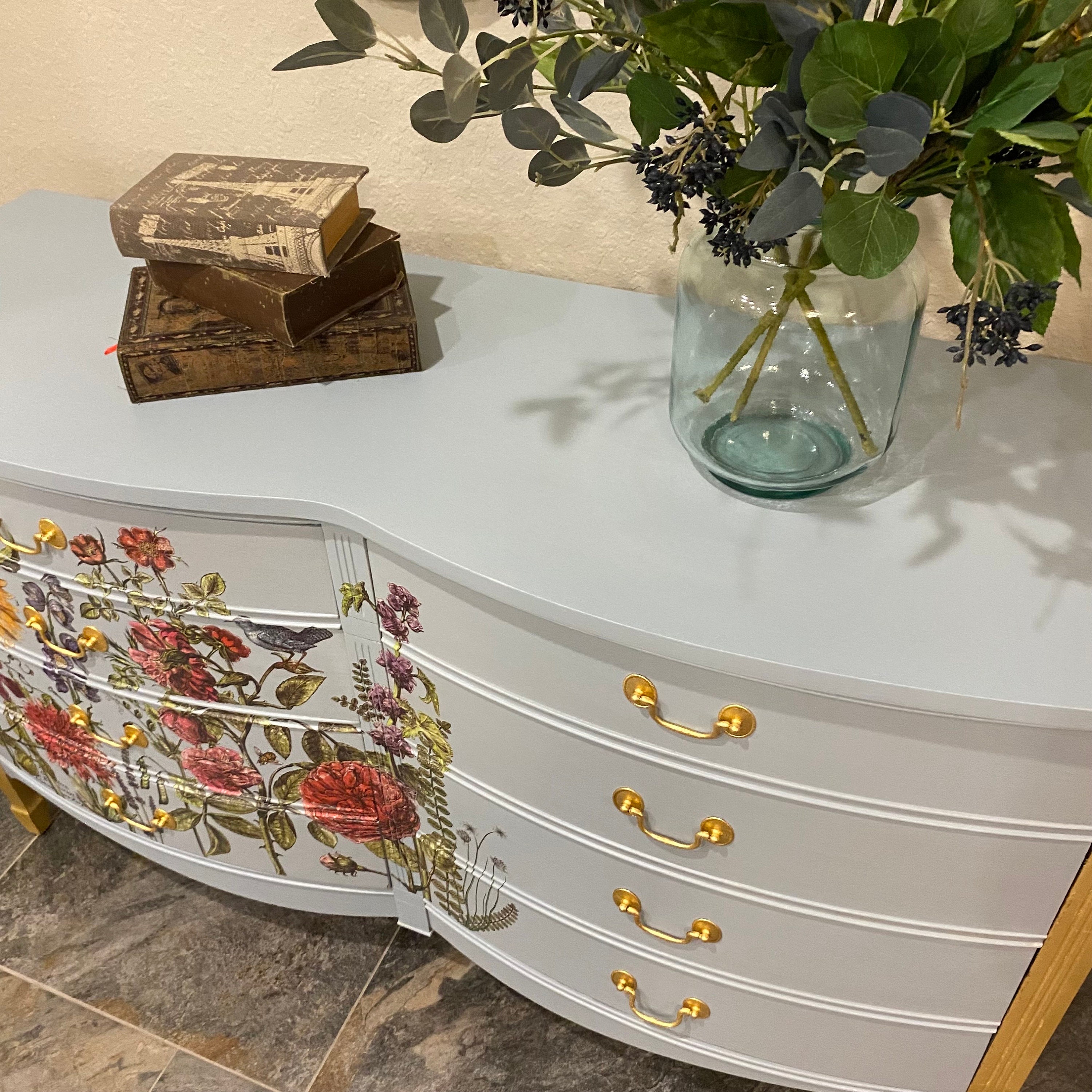 Unique Dresser, Hand Painted, Boho, Solid Wood Antique Custom Made to ...