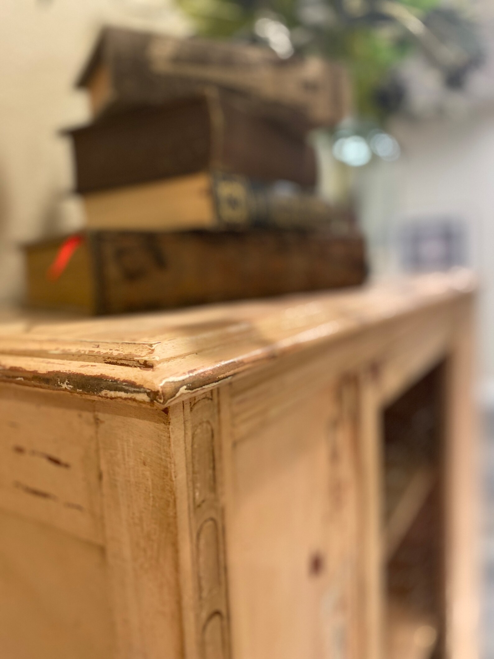 Oh, so Shabby Chic Antique Jacobean China Cabinet Hutch, Distressed ...