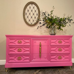 Hot Pink Retro Vintage Maximalist Dresser, Barbie Inspired, Unique ...
