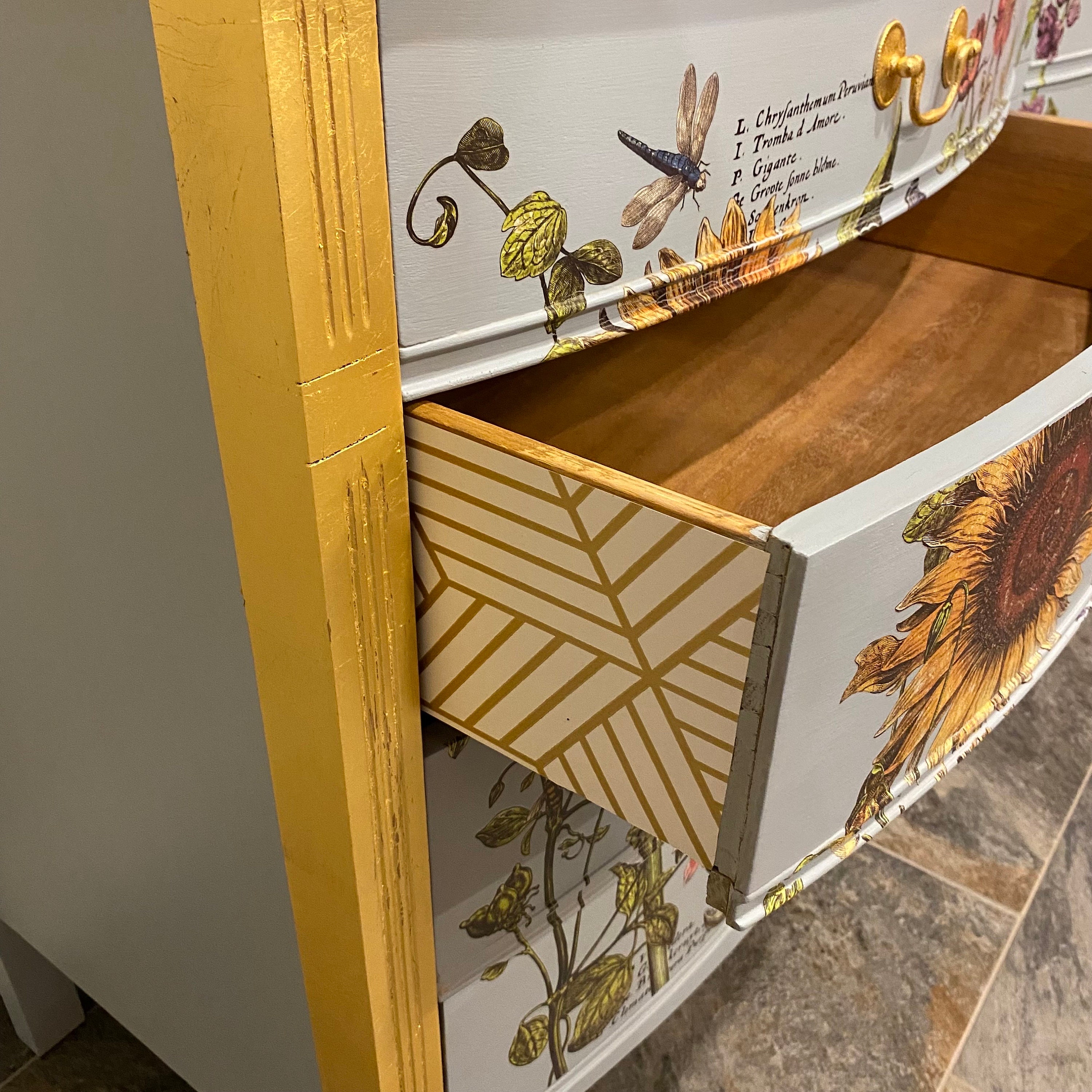 Unique Dresser, Hand Painted, Boho, Solid Wood Antique Custom Made to ...