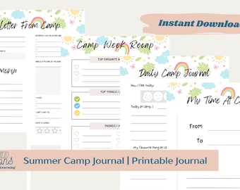 Summer Camp Journal Printable, Camping Book, Camp Diary, Adventure ...
