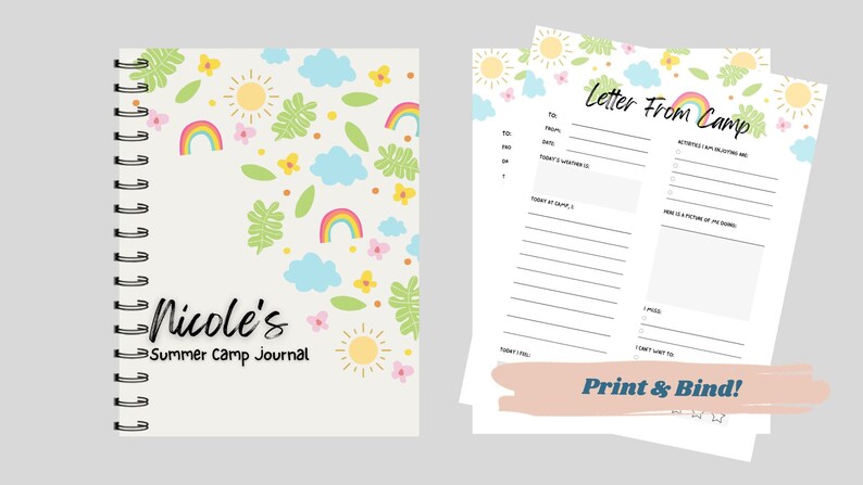 Summer Camp Journal Printable, Camp Diary, Instant Download - Etsy
