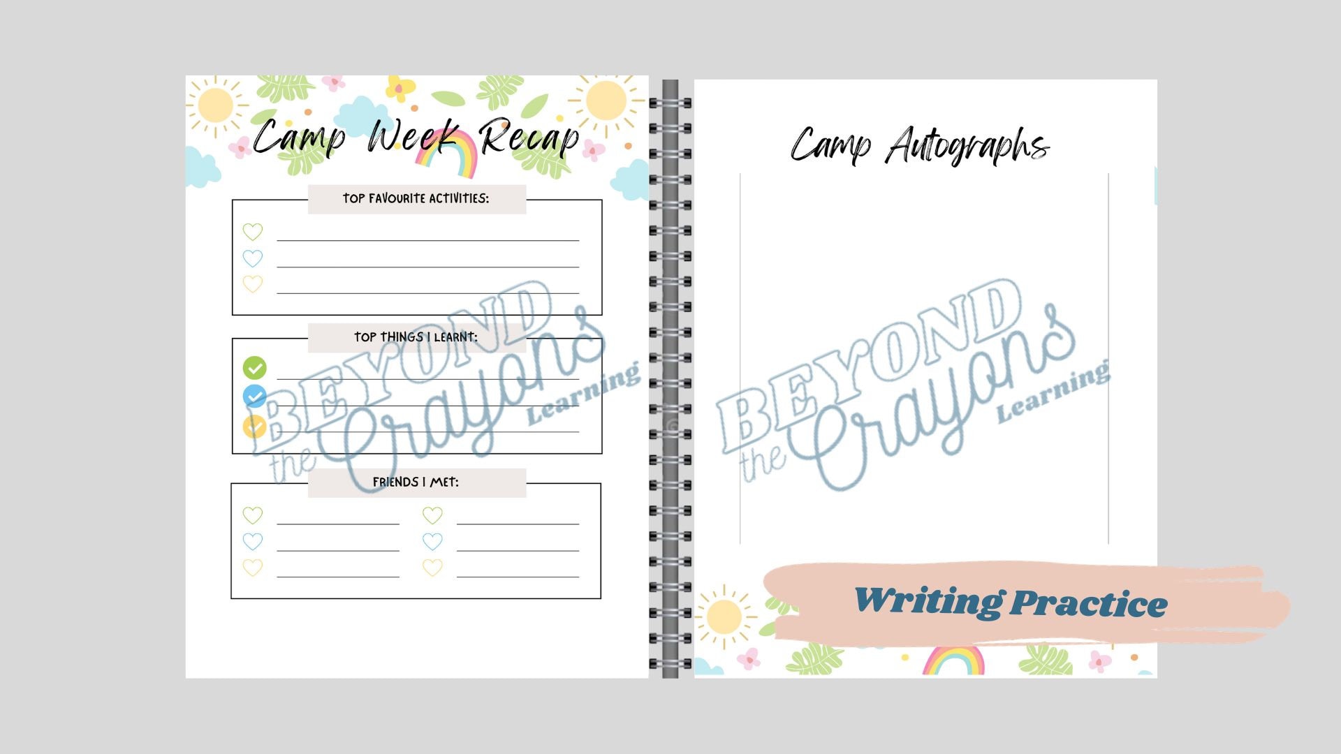 Summer Camp Journal Printable, Camp Diary, Instant Download - Etsy