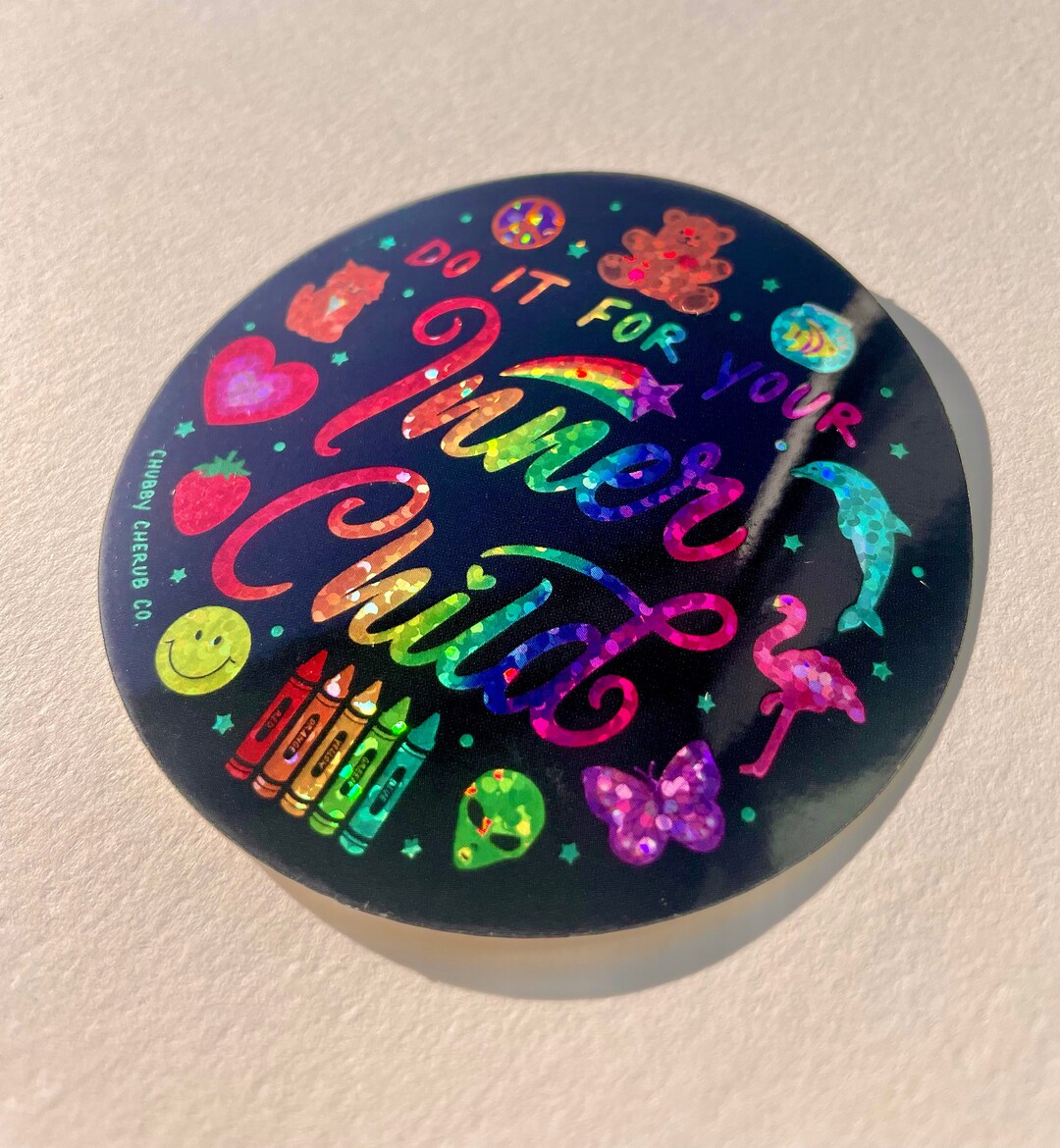 Do It for Your Inner Child - 90's Vinyl Glitter Sticker - Etsy