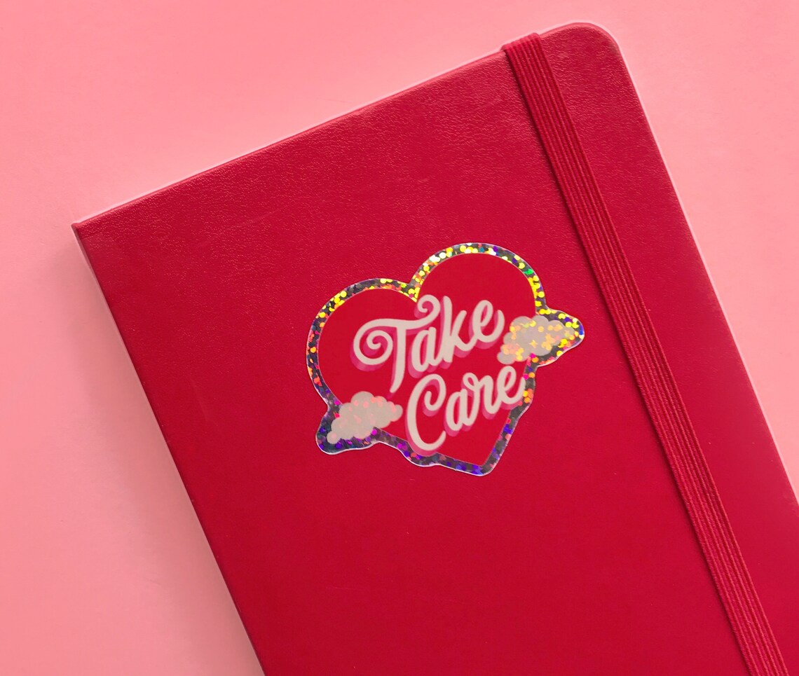 Take Care Glitter Stickers | Etsy