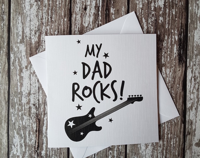Father's Day / Birthday Card / Rock Hero / Guitar / Daddy / Dad - Etsy