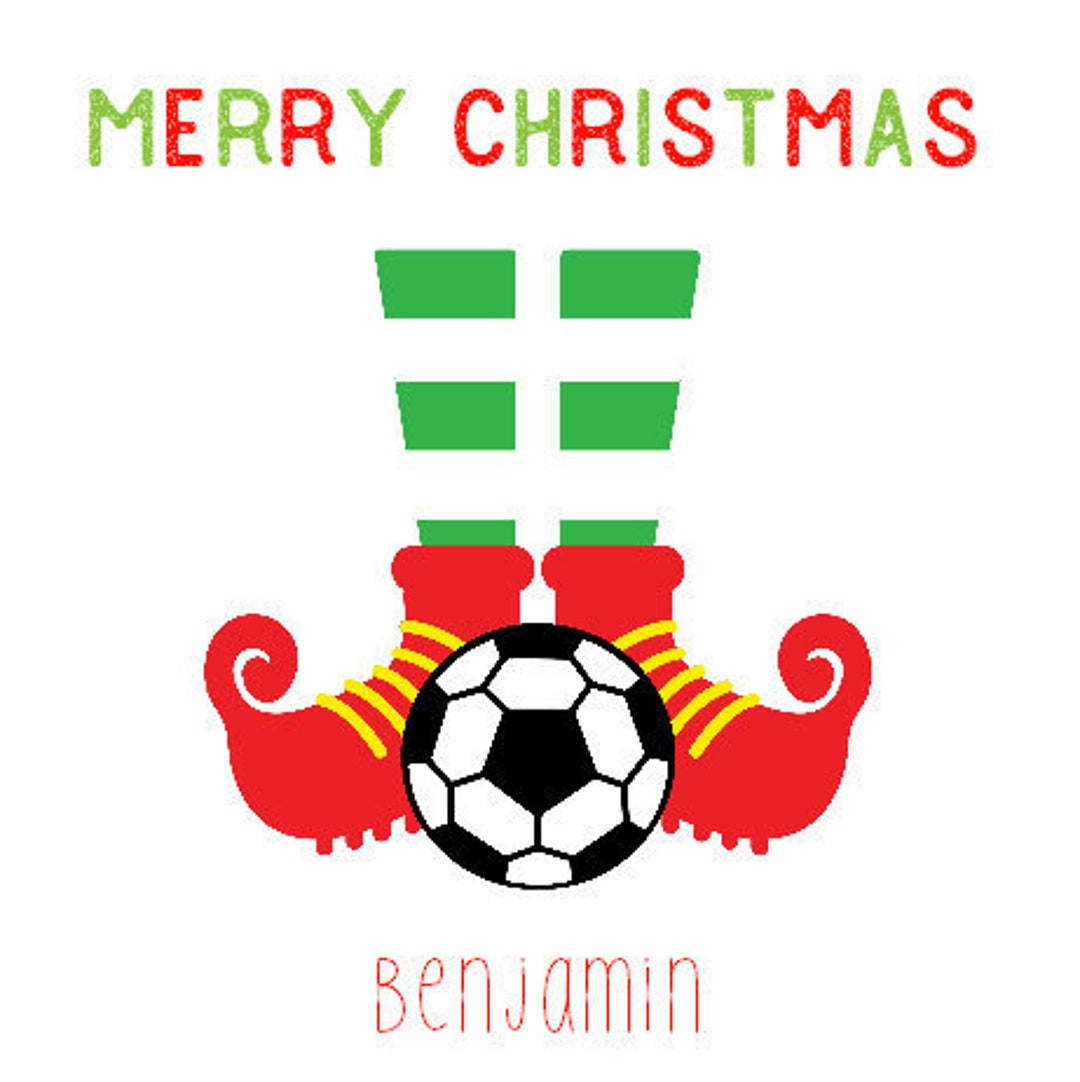 Personalised Christmas Card / Elf / Football / Name / Son / Brother ...