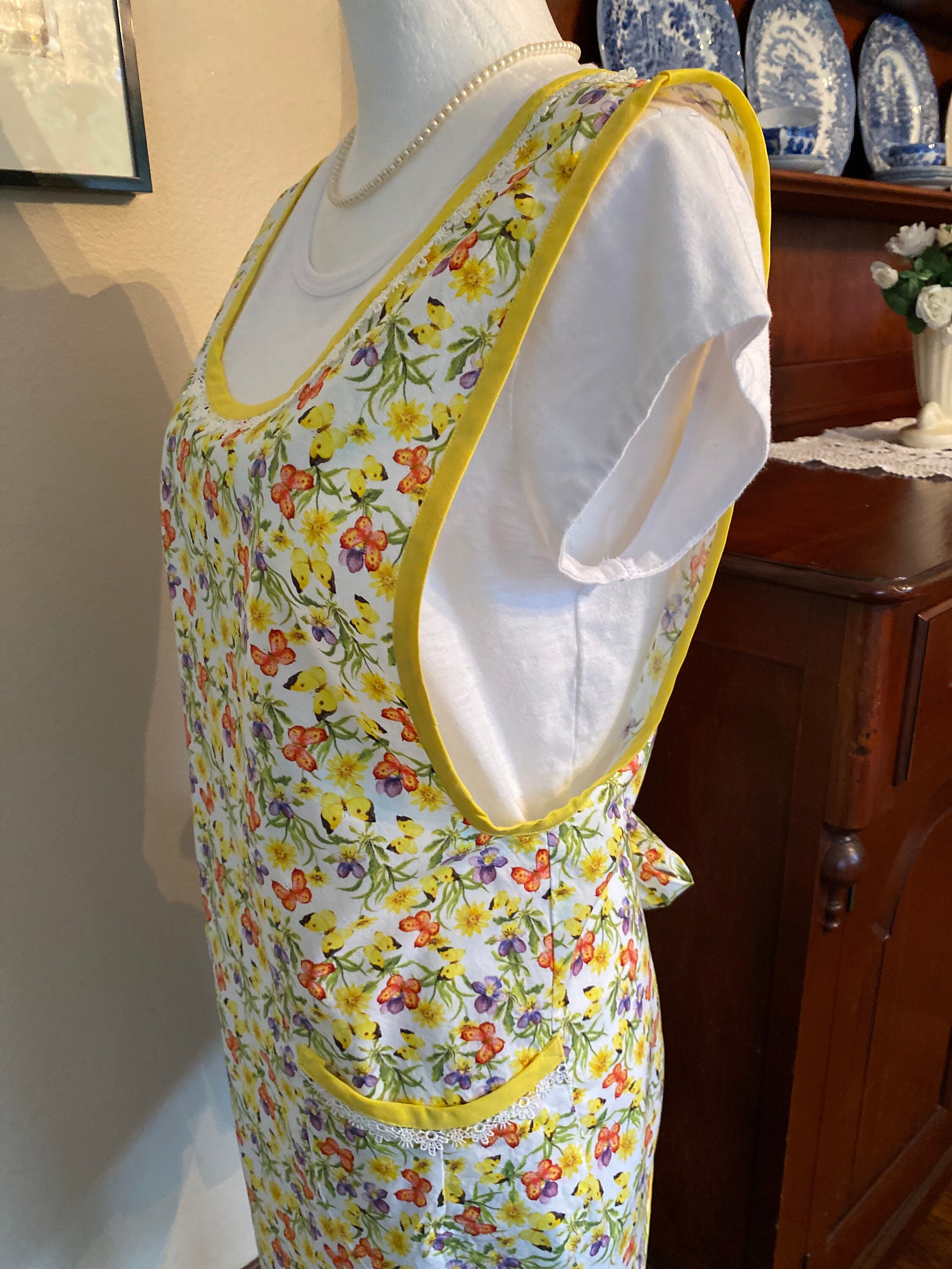 Vintage 1940's Apron, New Apron, Retro Full Coverage Apron, Original ...