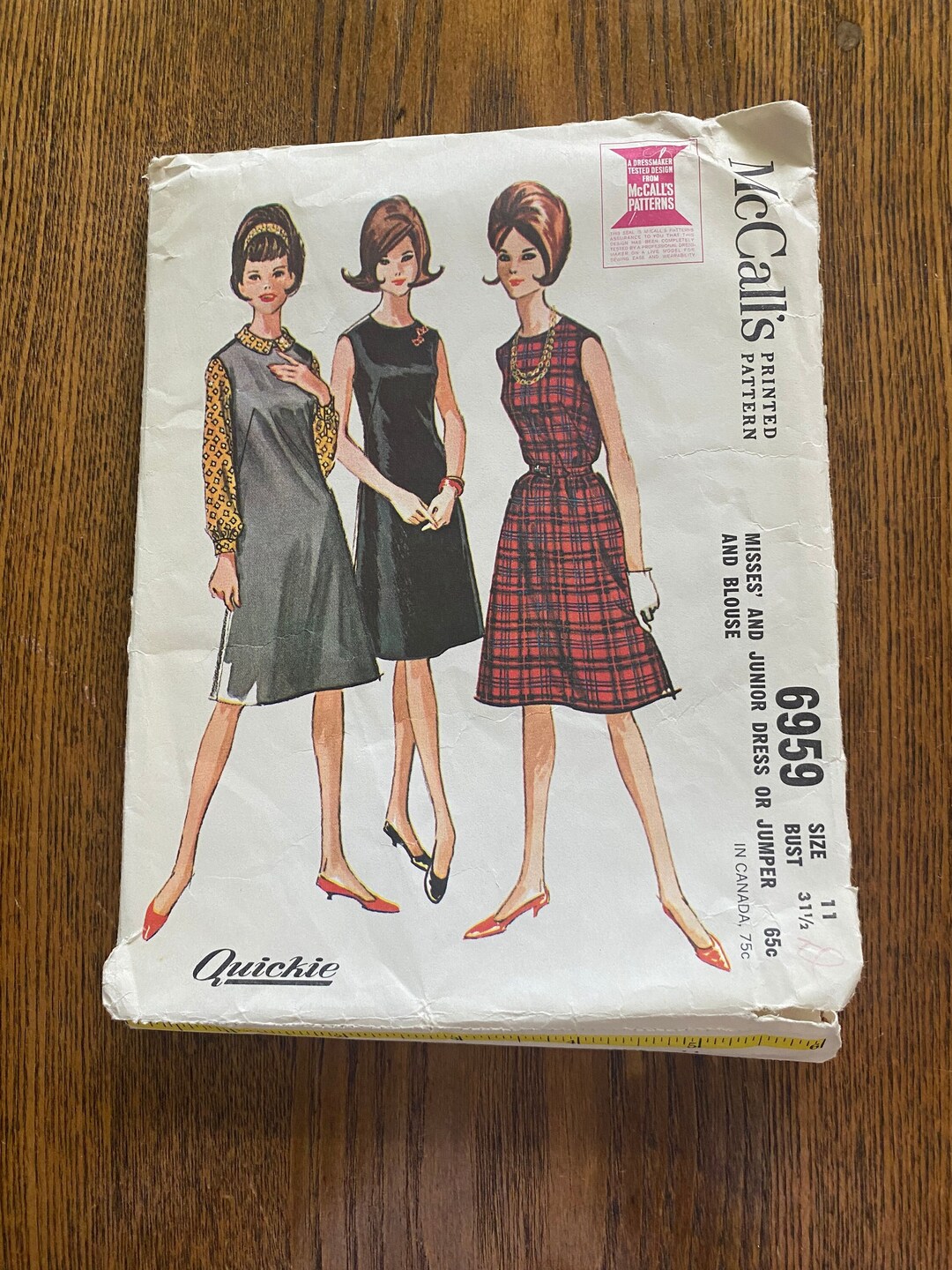 1963 Mccall's 6959, Original Sewing Pattern, UNCUT, Size 11, Jumper and ...