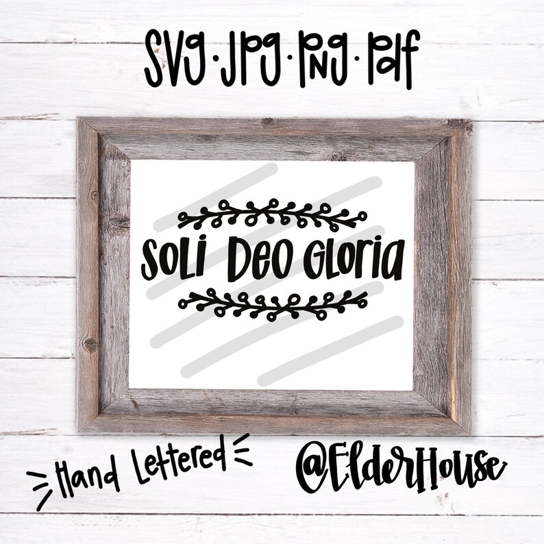 Soli Deo Gloria With Laurel Wreath SVG Digital File - Etsy