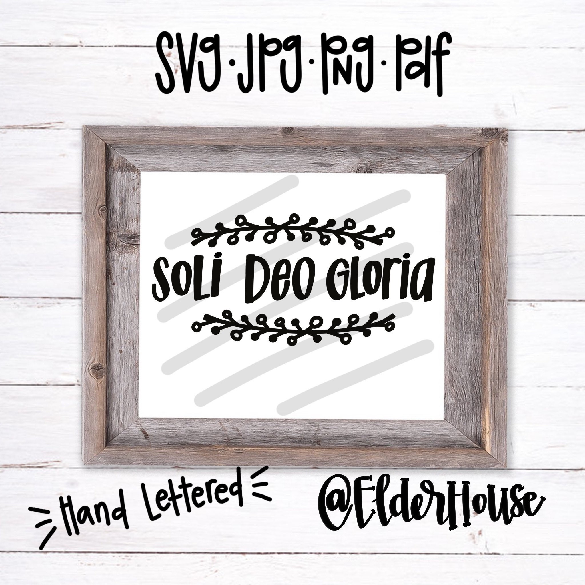 Soli Deo Gloria With Laurel Wreath SVG Digital File - Etsy
