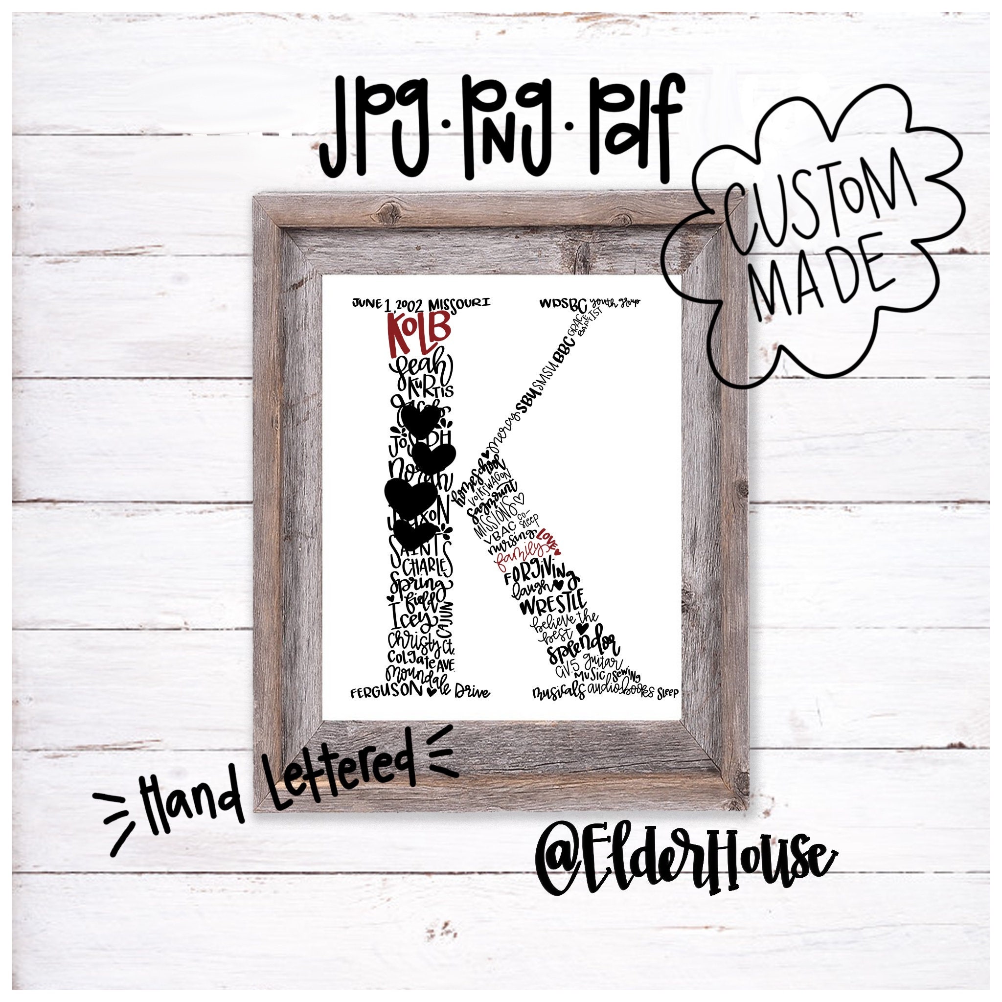 Custom Alphabet Letter Word Art - Etsy