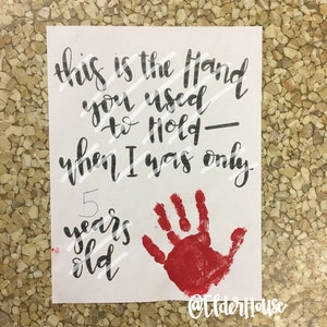 This is the Hand You Used to Hold - Kids Printable Handprint Artwork - Etsy