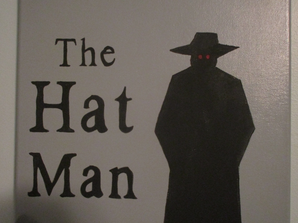 The Hat Man Paranormal Acrylic Painting - Etsy