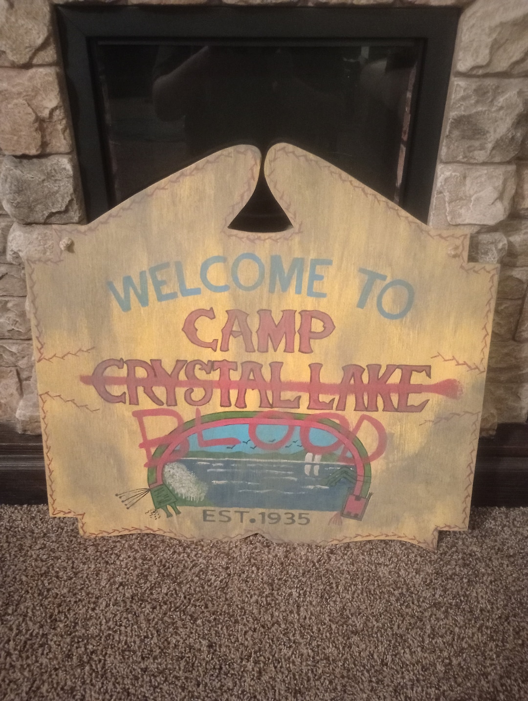 Camp Crystal Lake/camp Blood Sign - Etsy