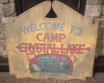 Camp Crystal Lake / Camp Blood Sign - Etsy